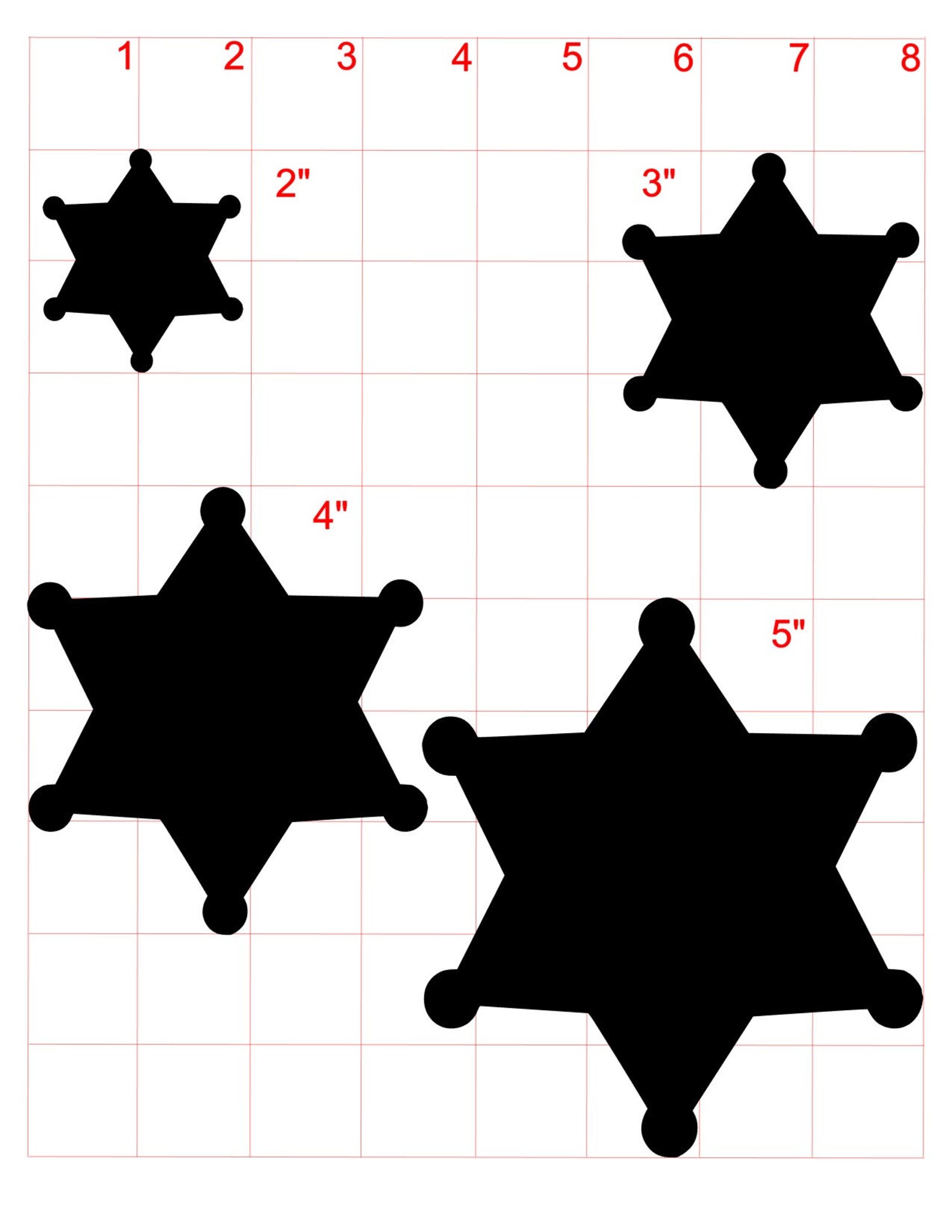 25 Pieces Six 6 Point Sheriff Badge Paper Die Cut Shape - Etsy
