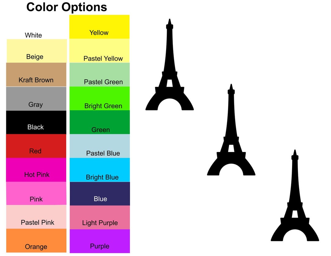 25 Pieces - Eiffel Tower Die Cut Shapes, Paper Eiffel Tower Shapes ...
