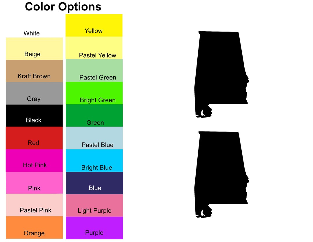 25 Pieces - Alabama State Die Cut Shapes, Paper Alabama Cut Out ...