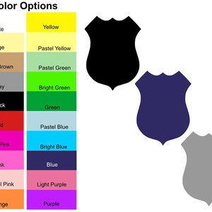25 Pieces - Police Badge Paper Die Cut Shape Cut Outs for Bulletin ...