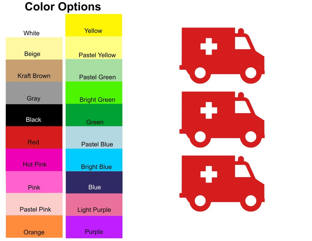 25 Pieces - Ambulance Paper Die Cut Shape Cut Outs for Bulletin Boards ...