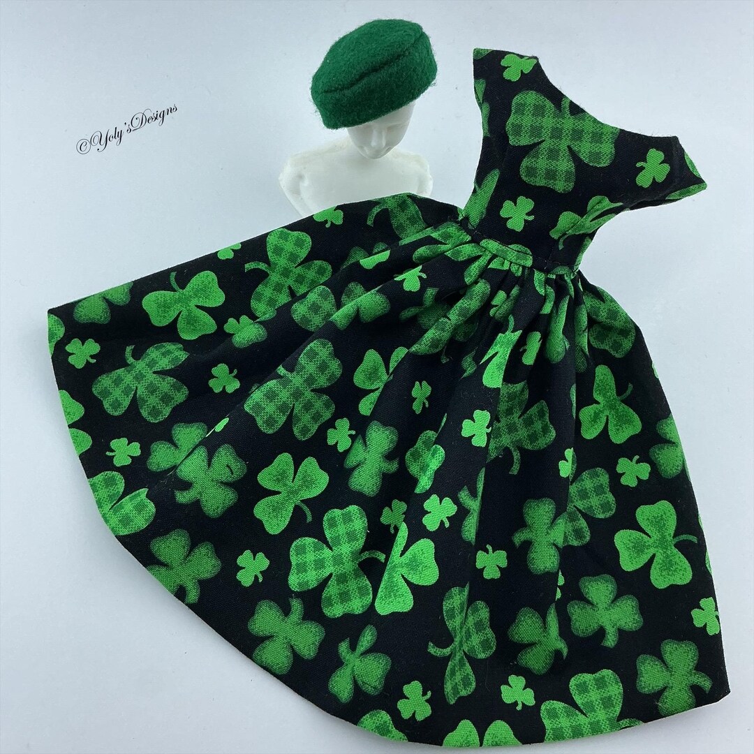 HANDMADE St.patrick Dress and Hat FITS Barbie Silkstone Reproduction ...