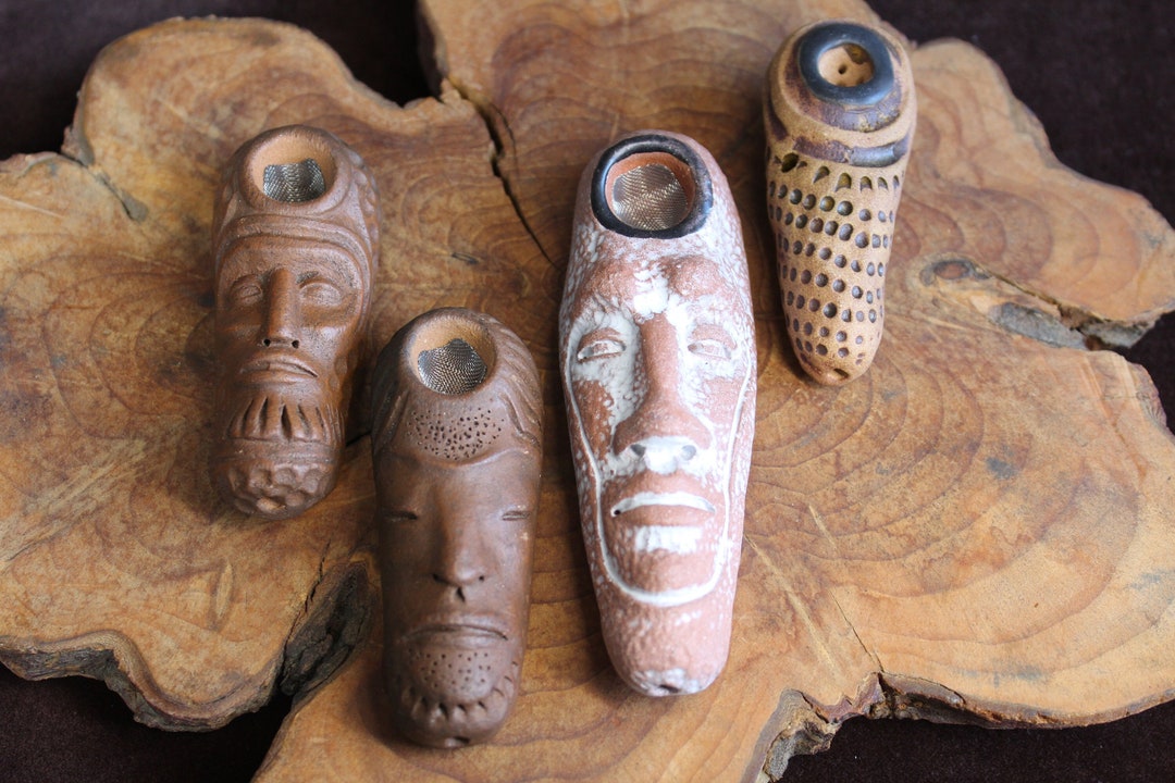 Ceramic Pipes With Totem Face | Clay Tobacco Pipe | Smoking Accessoire ...