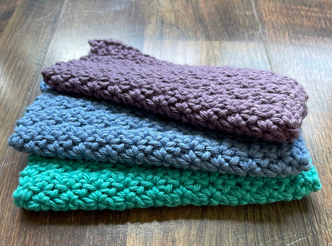 Beginner Crochet Dishcloth Pattern, Simple Crochet Dishcloth, Washcloth ...