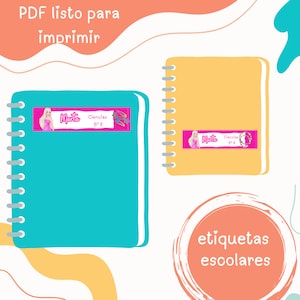 Pink School Label, Editable Labels, School Stickers Template ...