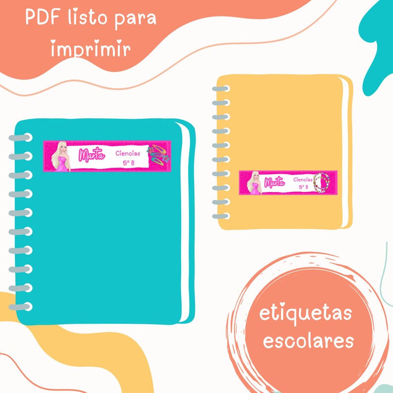 Pink School Label, Editable Labels, School Stickers Template ...