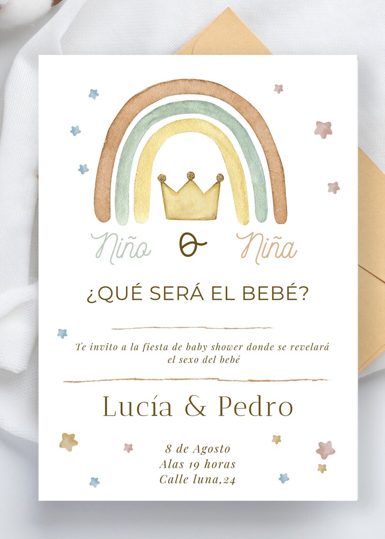 Plantilla para baby shower, invitación editable para baby shower ...
