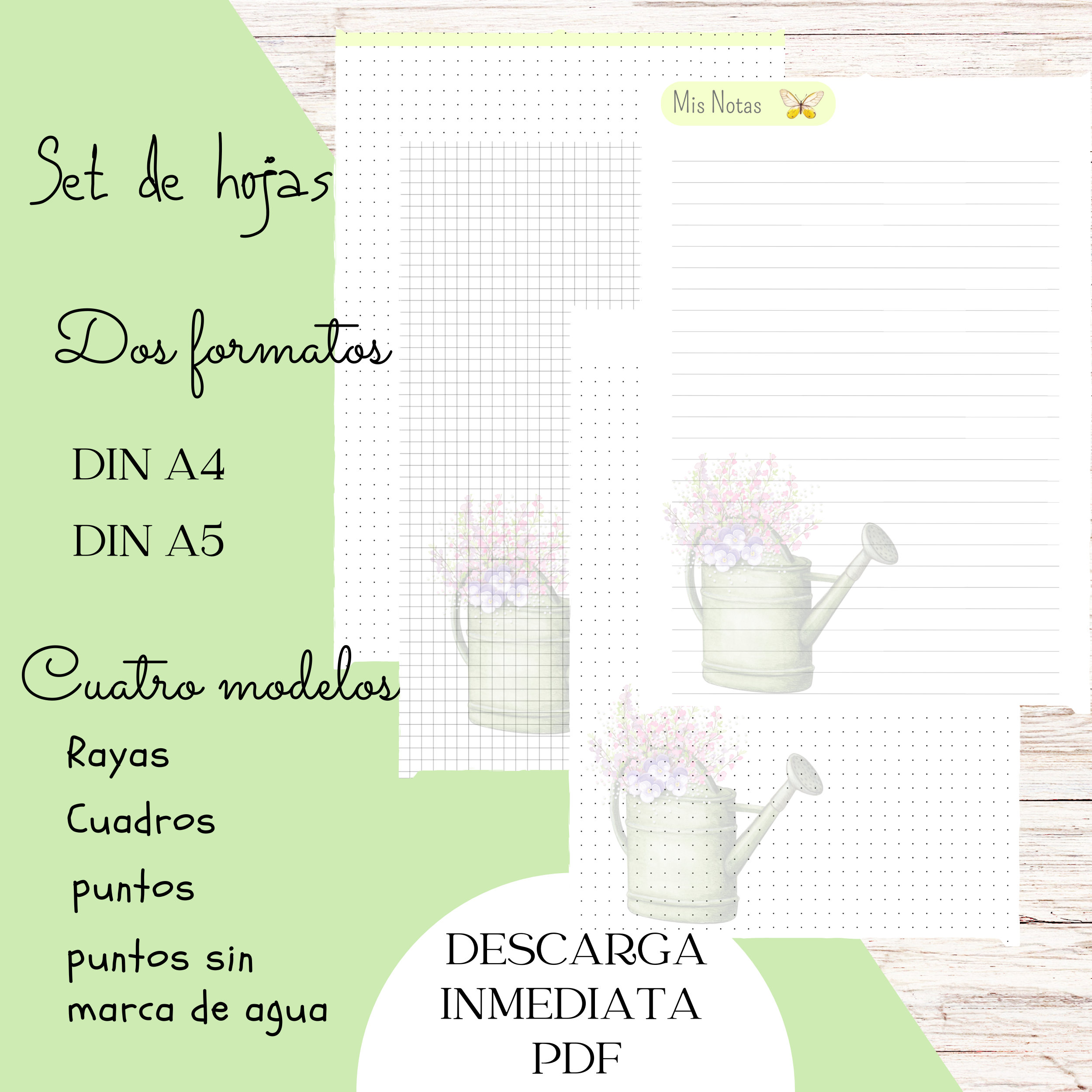 Set of Printable Sheets, Striped Sheet, Dotted Sheet, Checkered Sheet ...