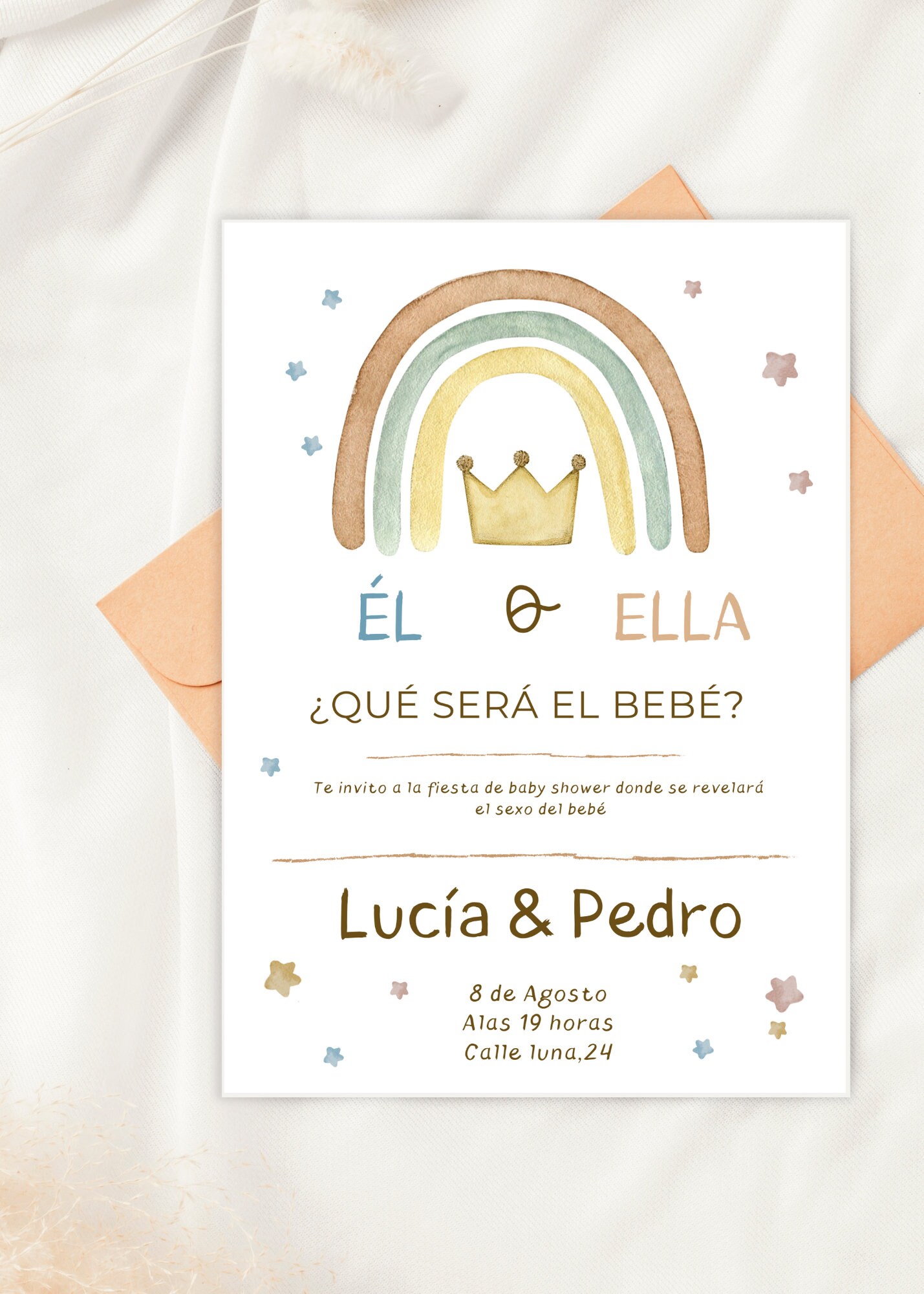 Plantilla para baby shower, invitación editable para baby shower ...