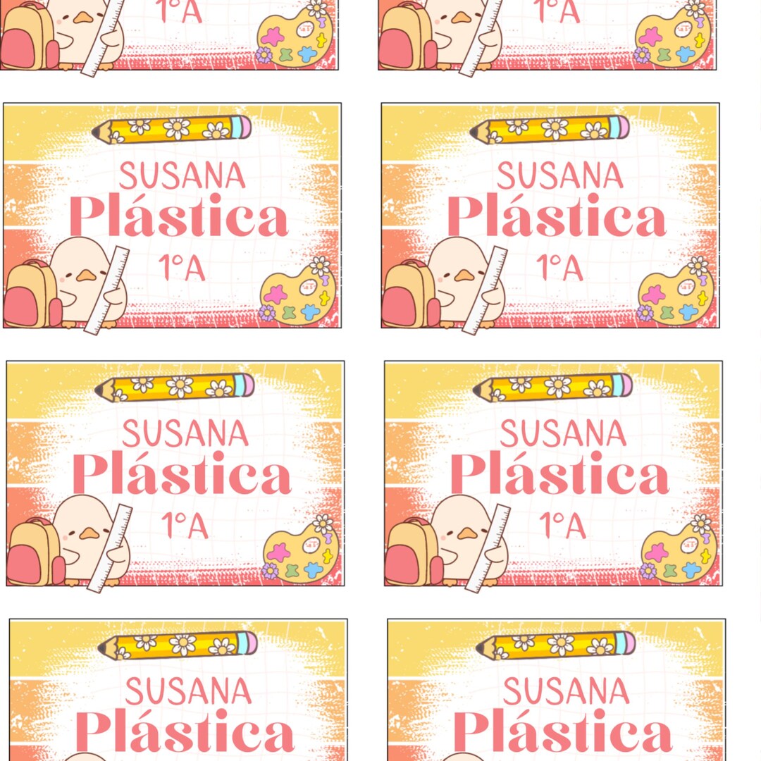 Kawaii School Labels Stickers, School Labels Template, Editable School ...