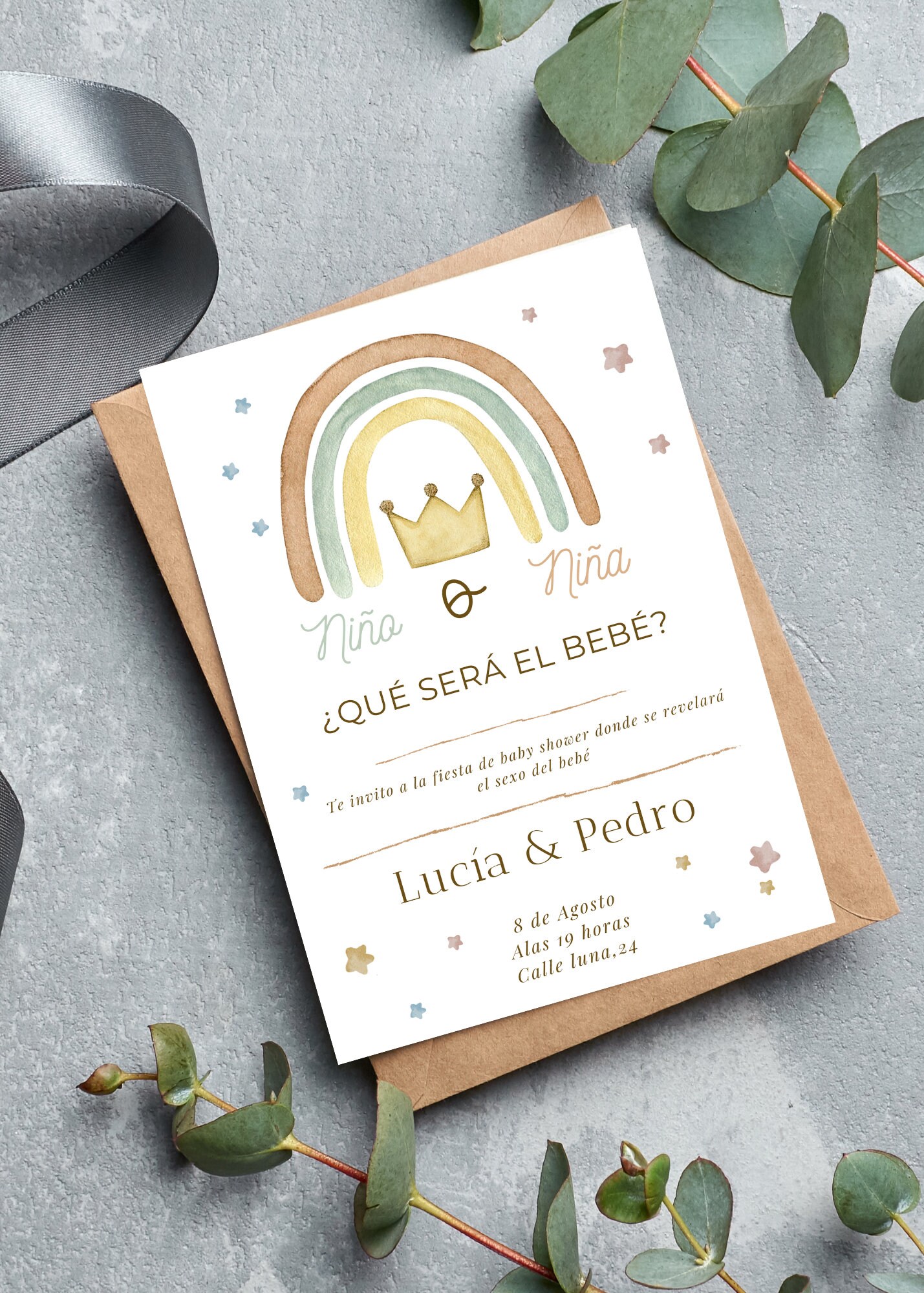 Plantilla para baby shower, invitación editable para baby shower ...
