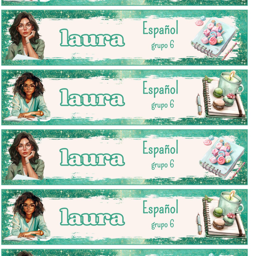 School Labels Stickers Girl, School Labels Template, Editable School ...