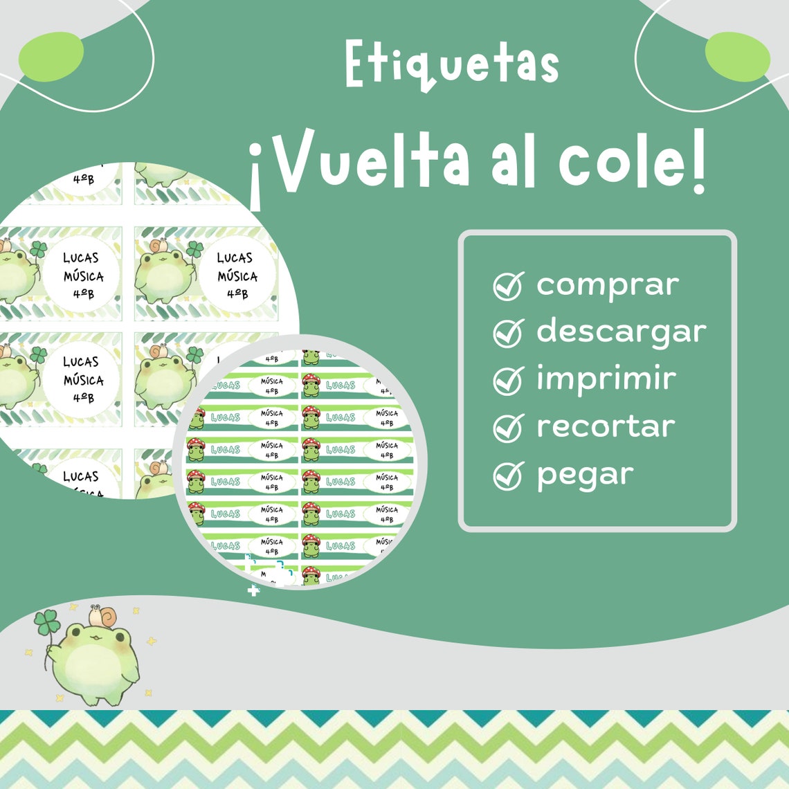 Adhesive School Labels, Label Template, Editable School Labels, PDF ...
