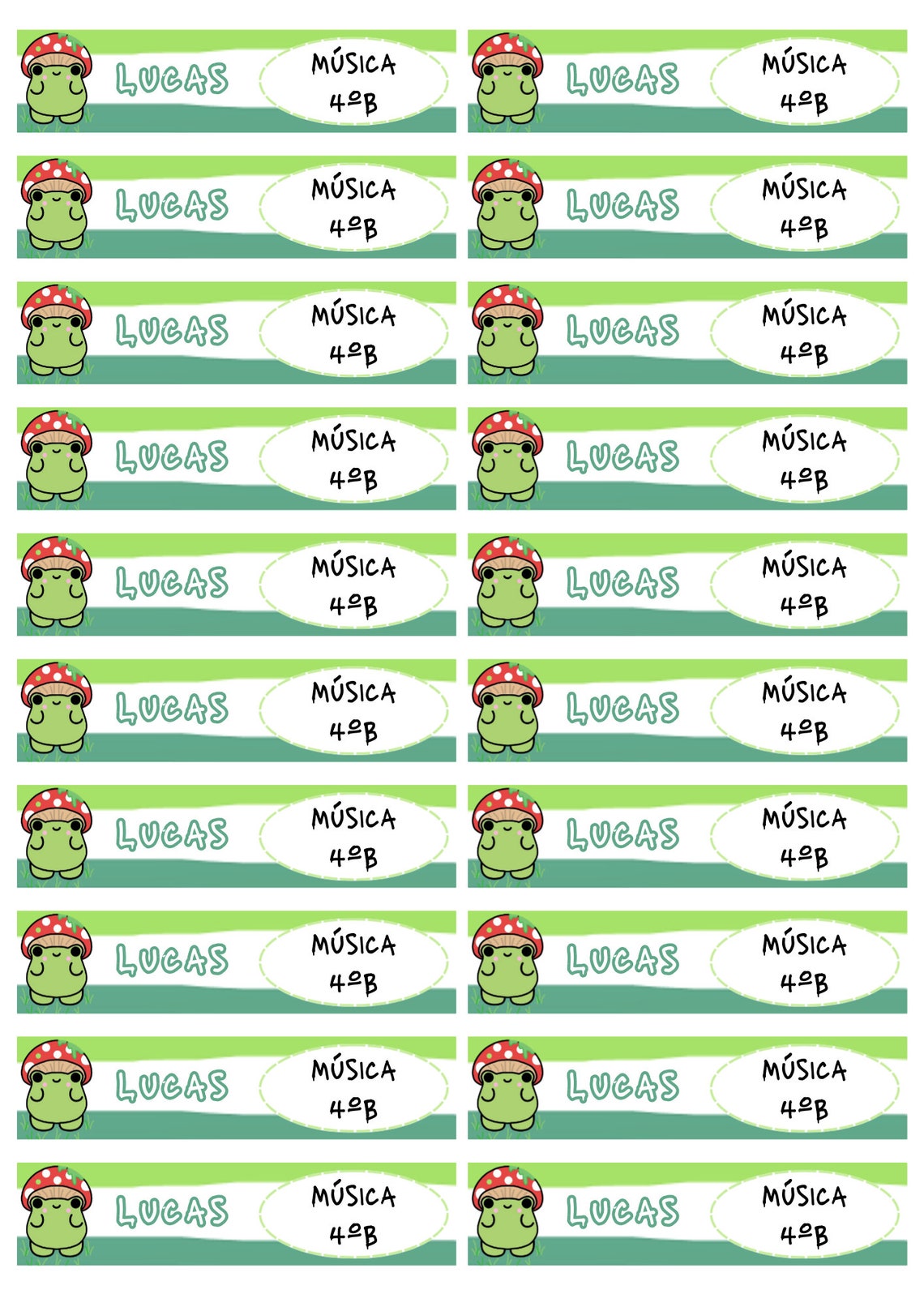 Adhesive School Labels, Label Template, Editable School Labels, PDF ...