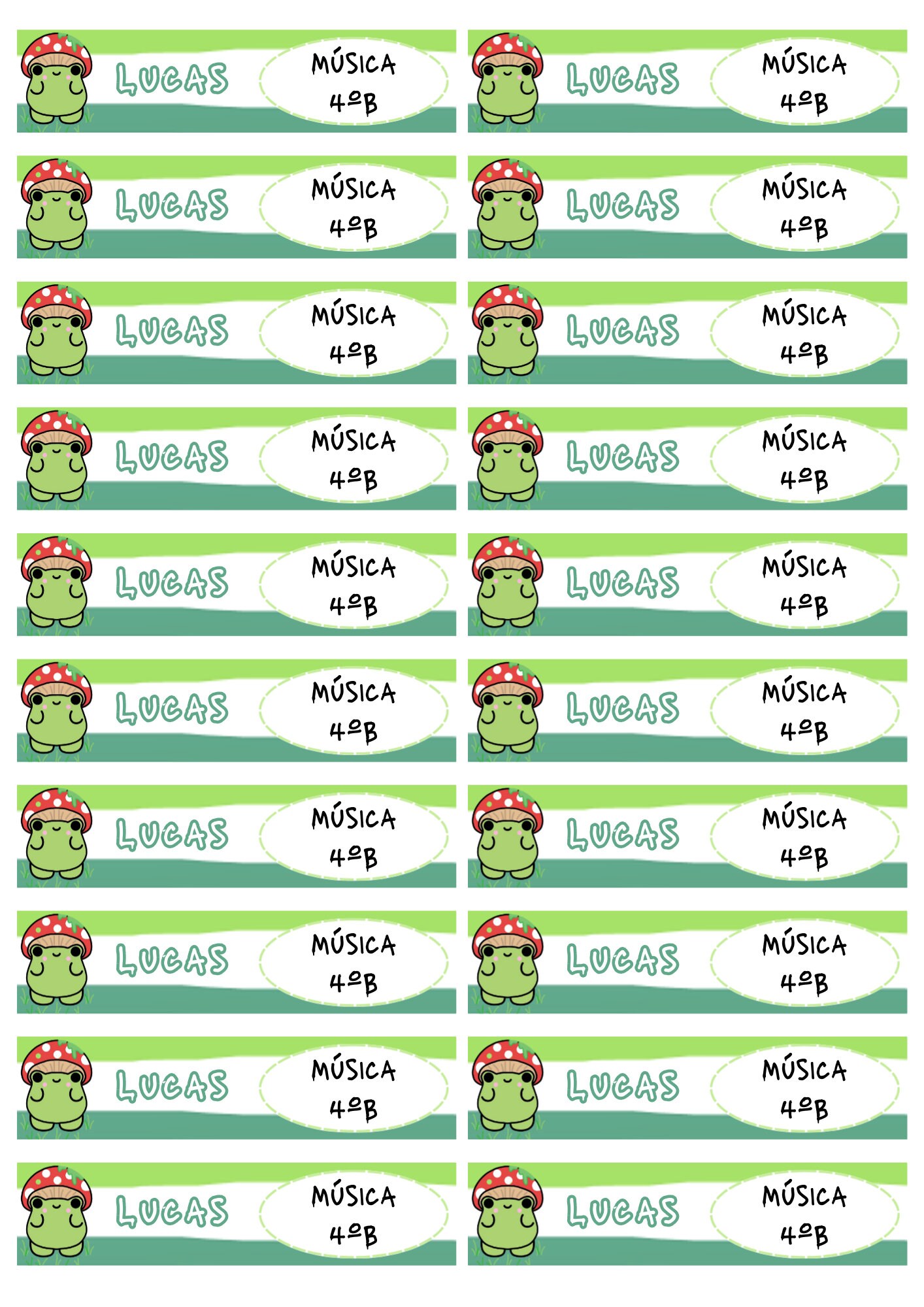 Adhesive School Labels, Label Template, Editable School Labels, PDF ...