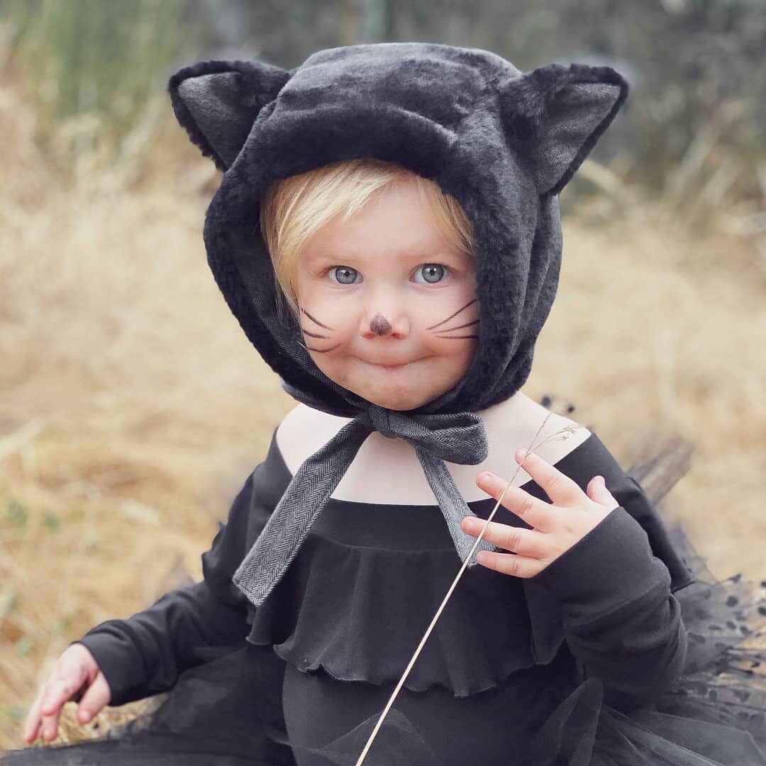 Black Cat Hat/baby Bonnet/black Cat Bonnet/black Hat/faux Fur/100% ...