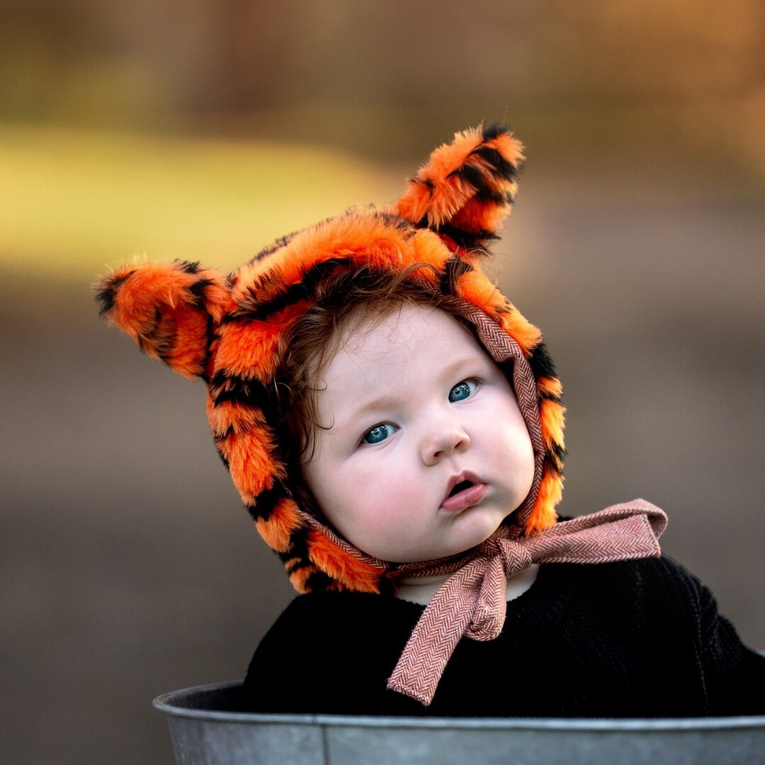 Orange Tiger Hat/baby Bonnet/orange Tiger Bonnet/fluffy Hat/faux Fur ...