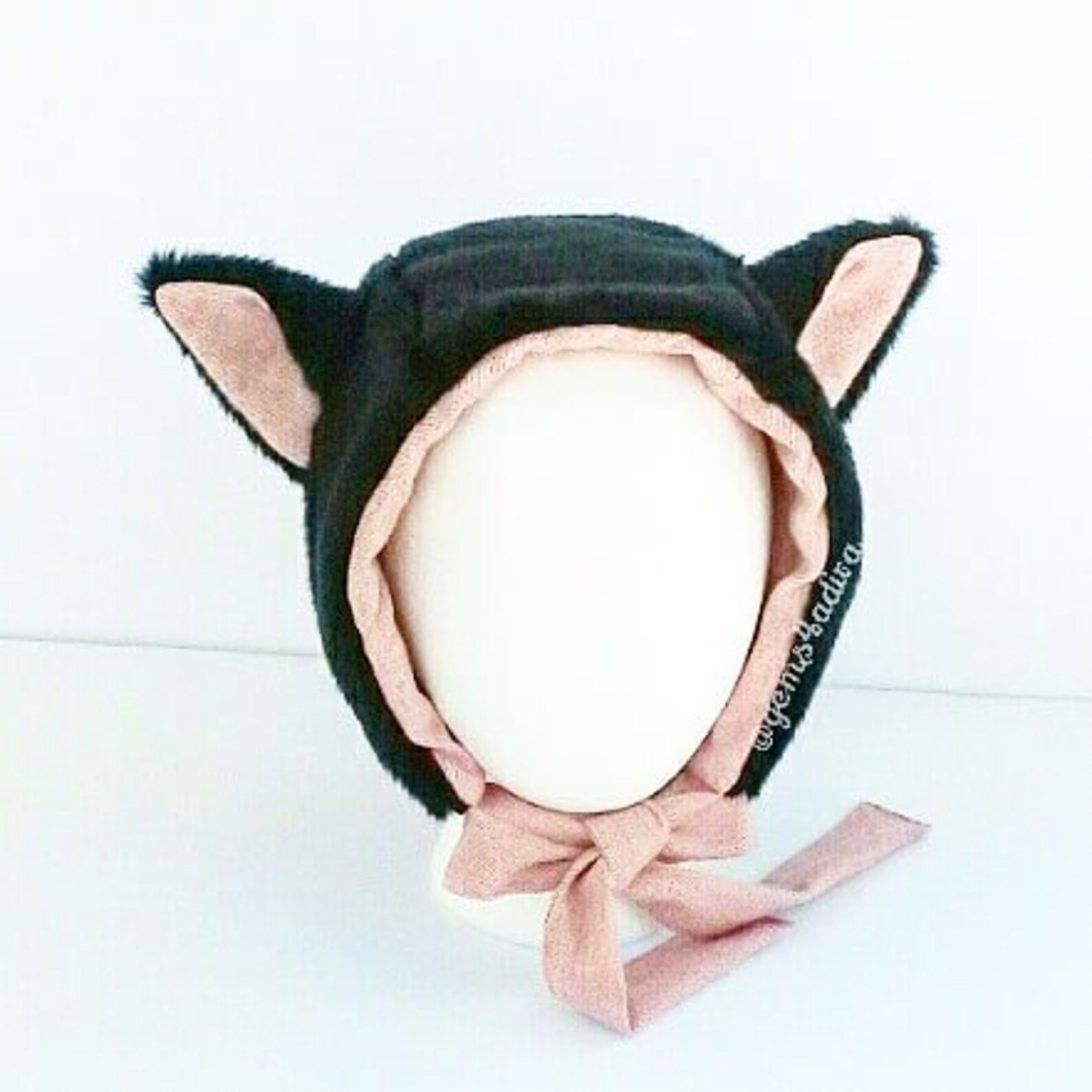 Black Cat Hat/baby Bonnet/black Cat Bonnet/black Hat/faux | Etsy