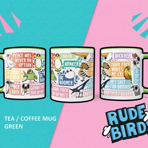 Rude Birds Cute Cartoon Coffee Tea Mug Gift - Etsy