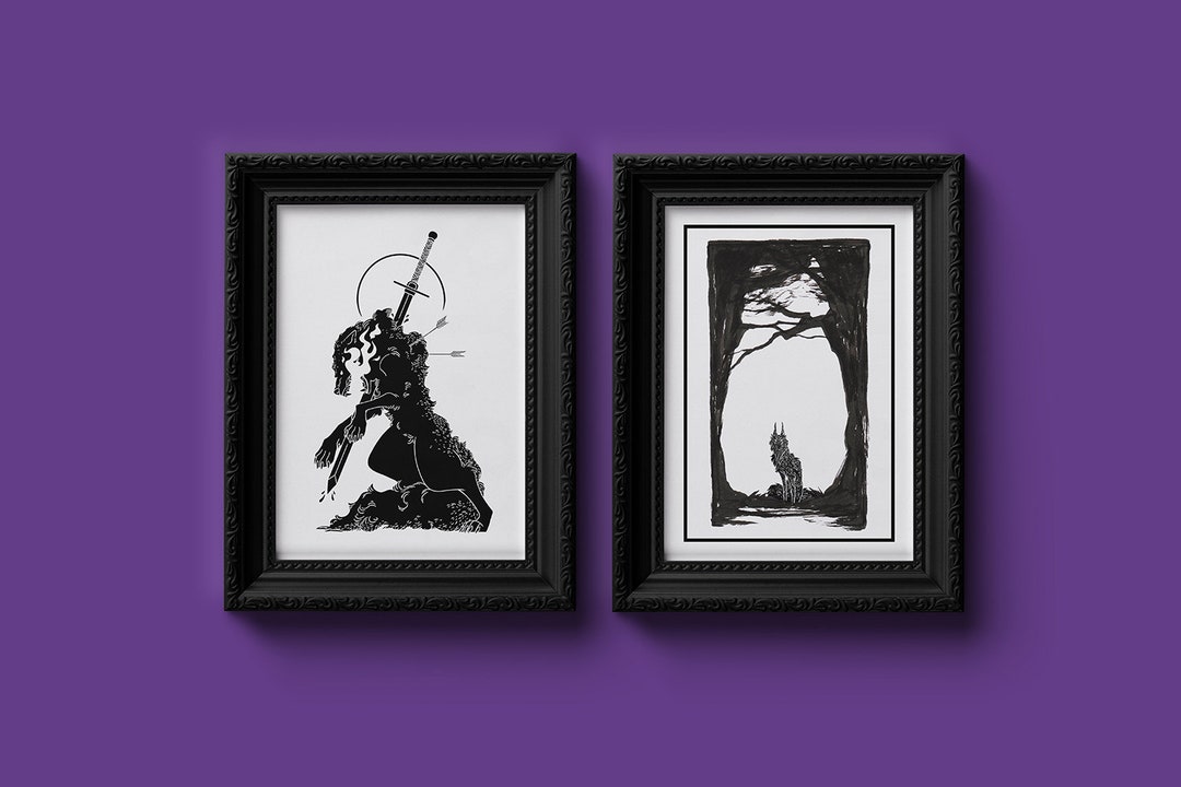 7Eyes y Wolfsjagd Lámina en blanco y negro Lobo A4 - Etsy España