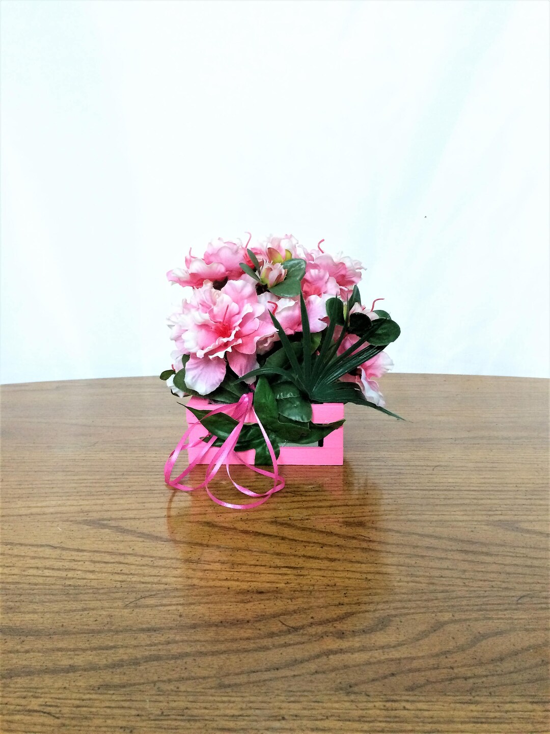 Pink Amaryllis Flower Arrangement, Spring Silk Flower Centerpiece ...