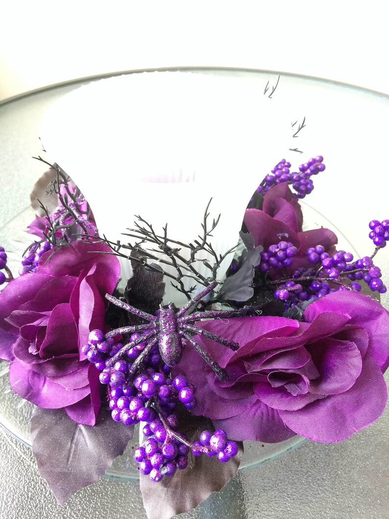 Purple Rose Flower Arrangement Fall Arrangement Small Silk - Etsy