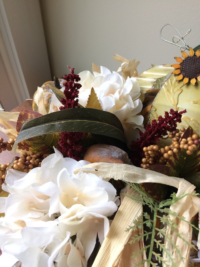 Hydrangea Flower Arrangement Fall Decoration Farmhouse | Etsy
