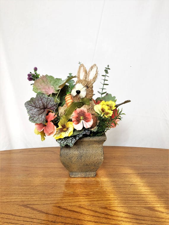 Pansy Flower Arrangement Spring Silk Flower Centerpiece | Etsy