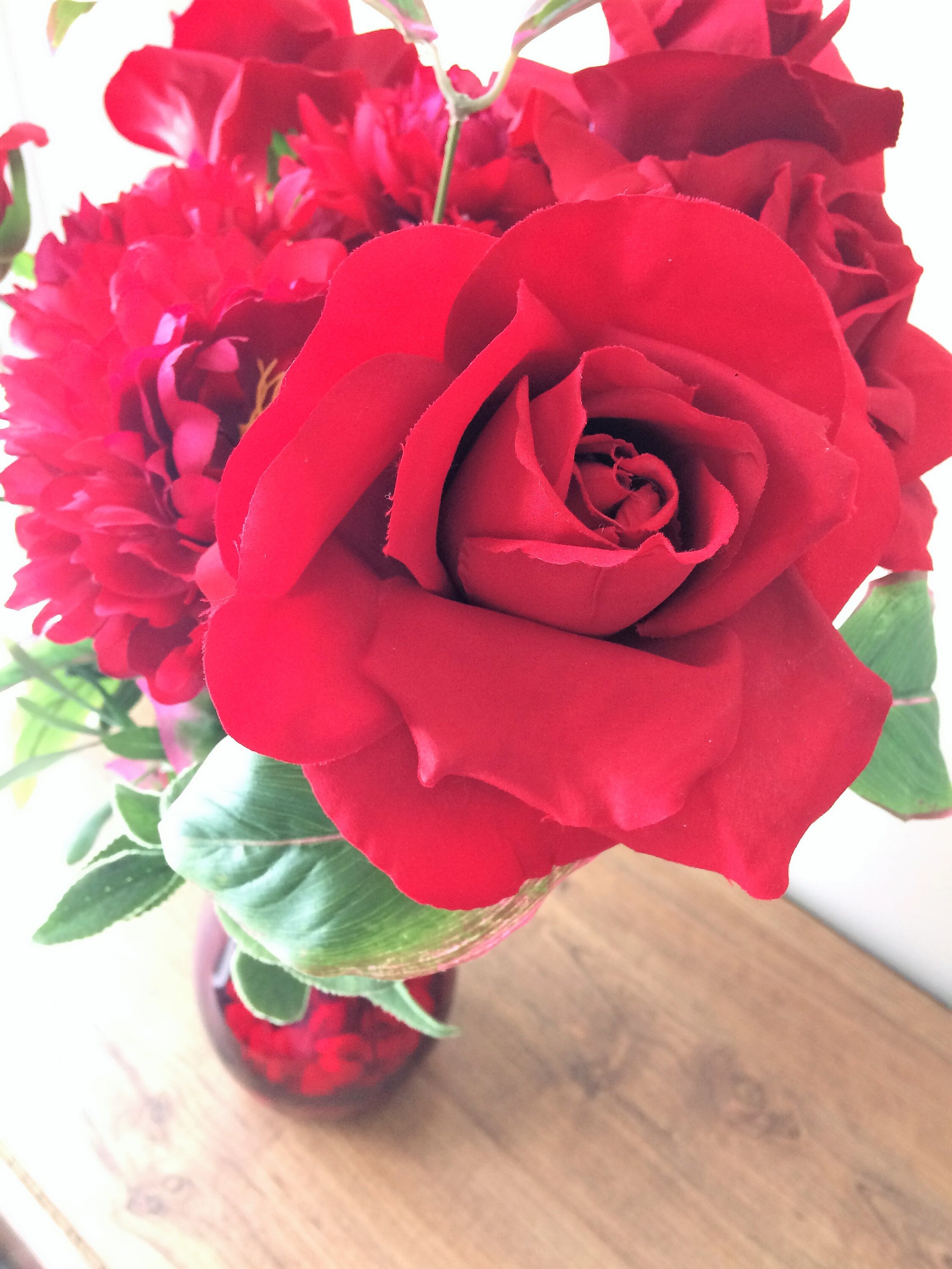 Red Peony Flower Arrangement Valentines Day Centerpiece - Etsy