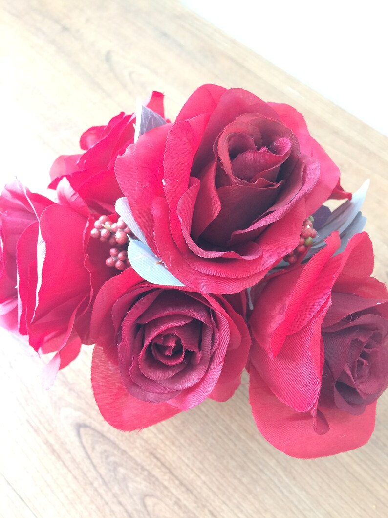 Mini Rose Flower Arrangement Artificial Centerpiece Silk - Etsy