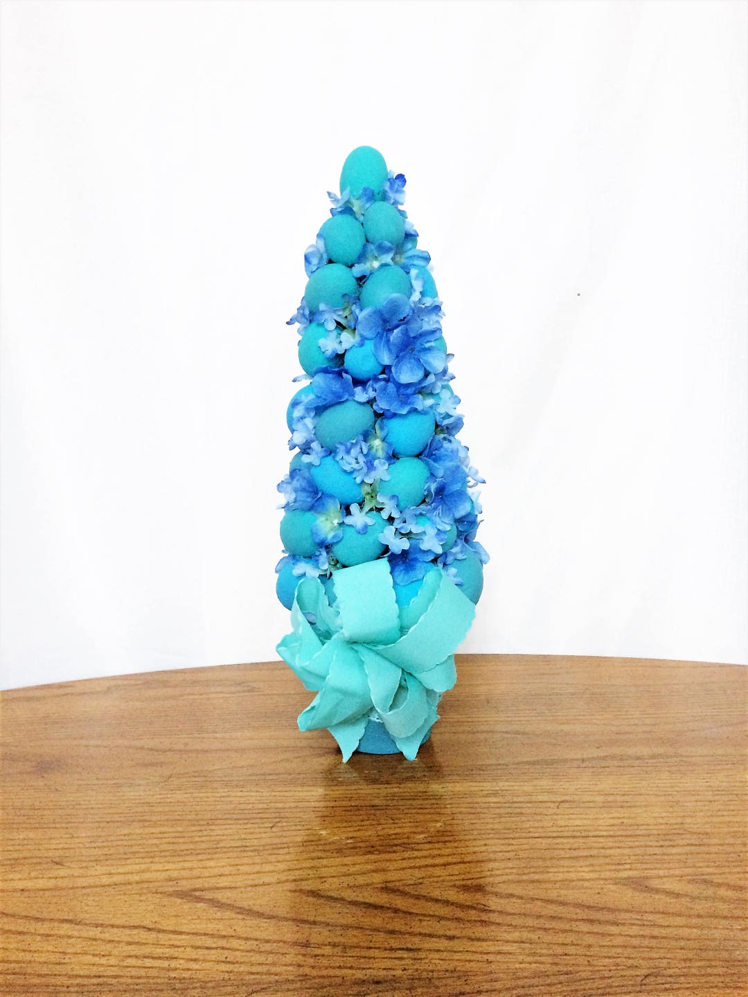 Blue Hydrangea Flower Arrangement, Spring Silk Flower Centerpiece ...