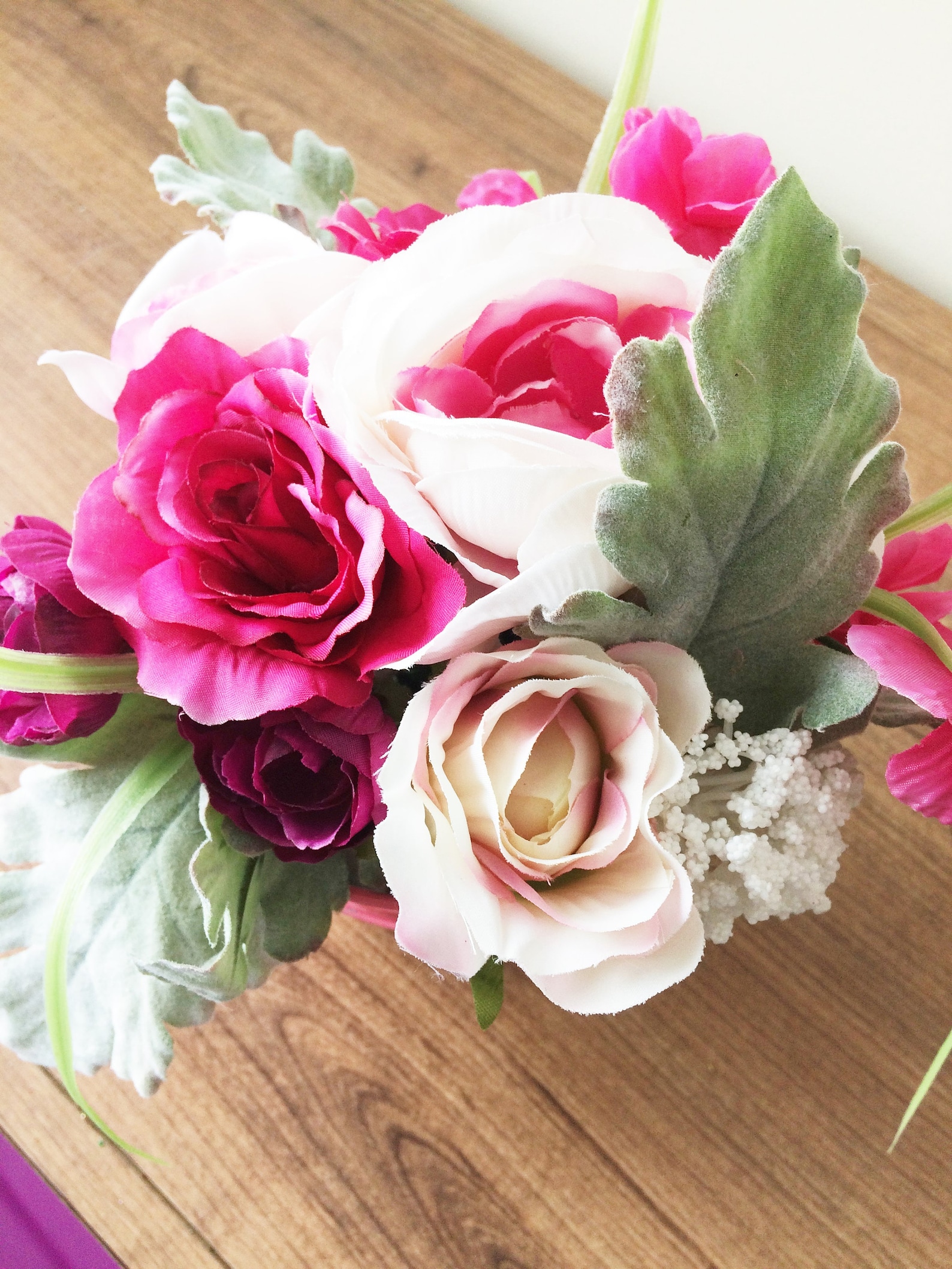 Pink Rose Flower Arrangement Artificial Centerpiece Silk - Etsy