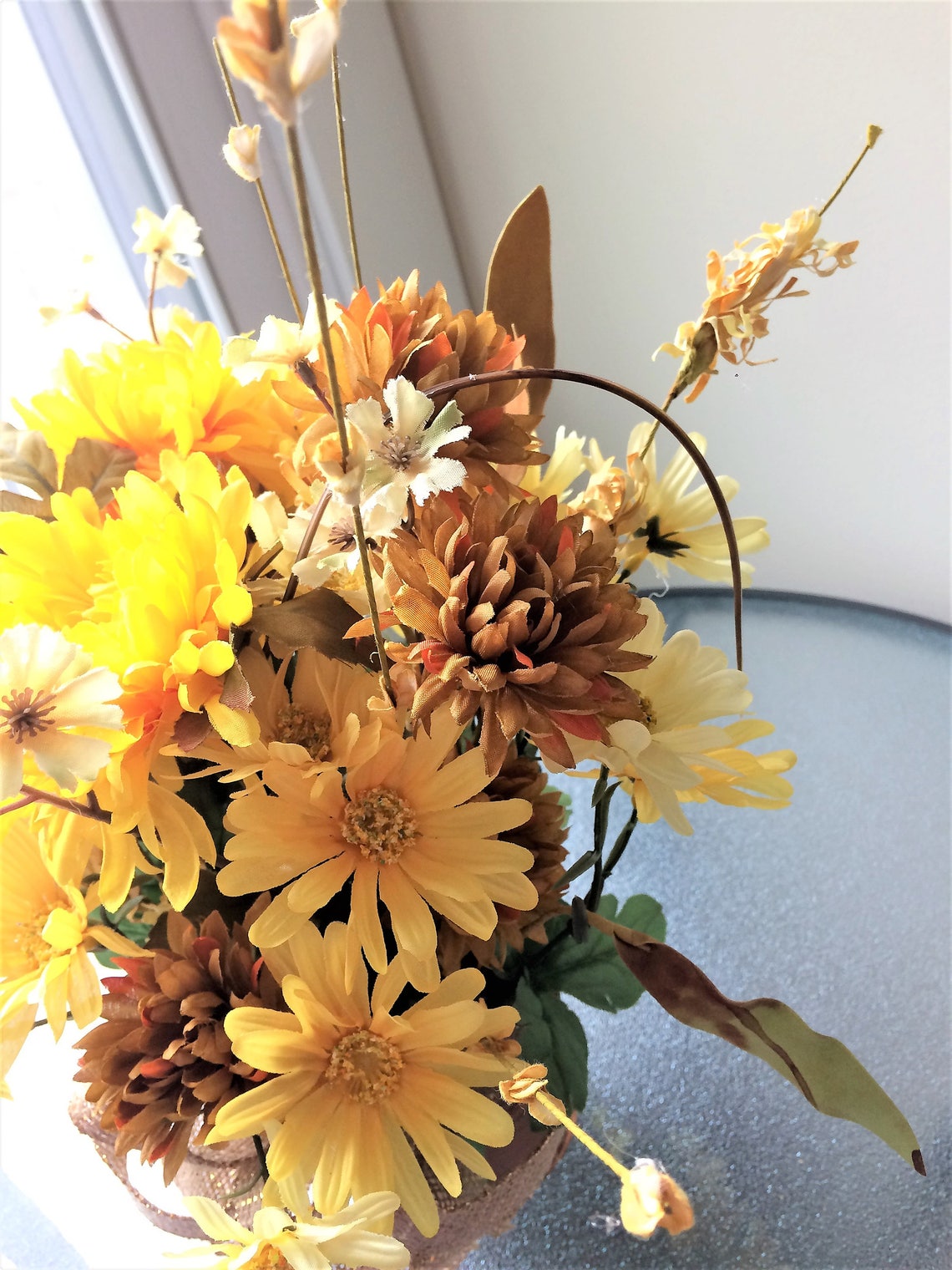 Daisy Flower Arrangement Fall Centerpiece Small Flower | Etsy