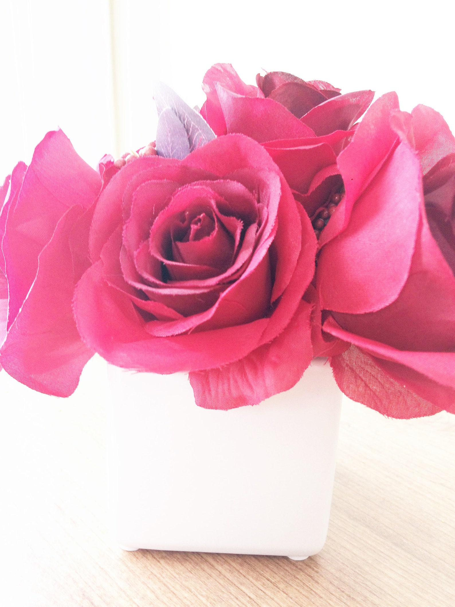 Mini Rose Flower Arrangement Artificial Centerpiece Silk - Etsy