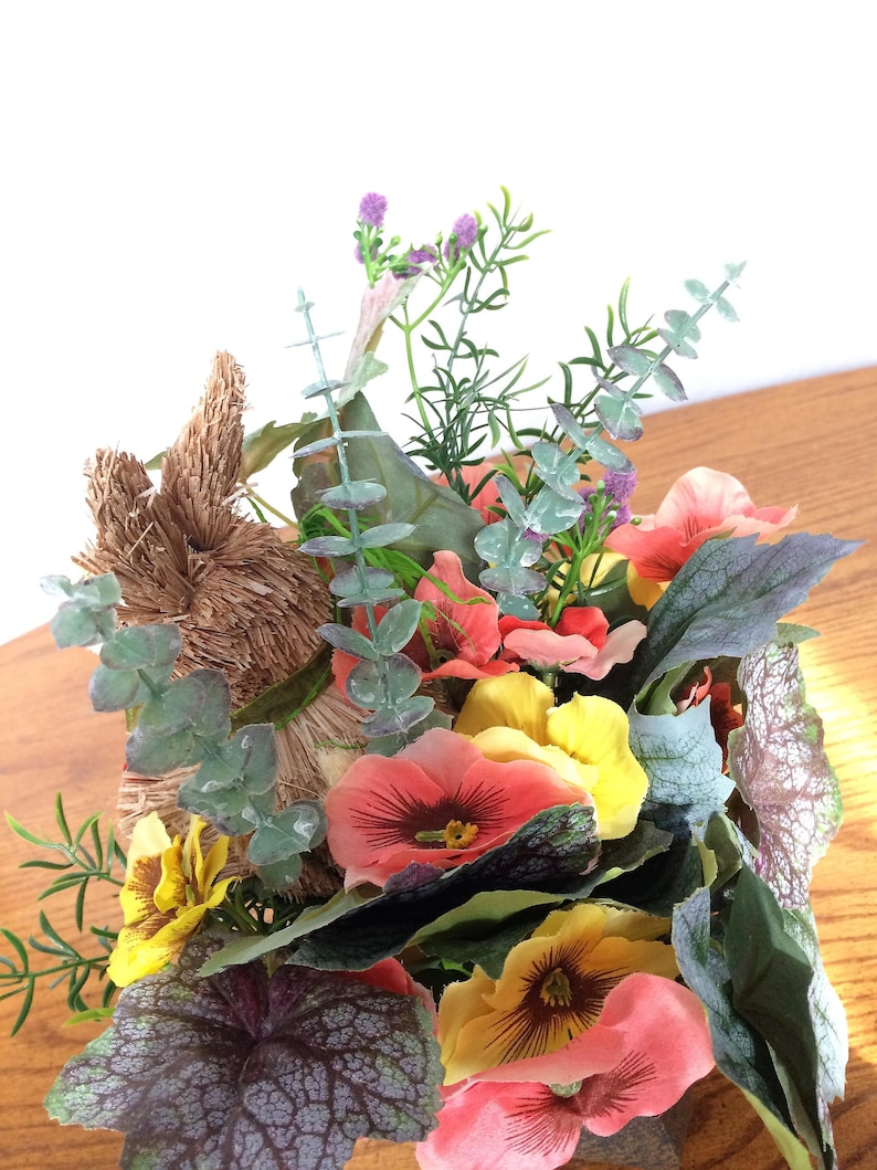 Pansy Flower Arrangement Spring Silk Flower Centerpiece | Etsy