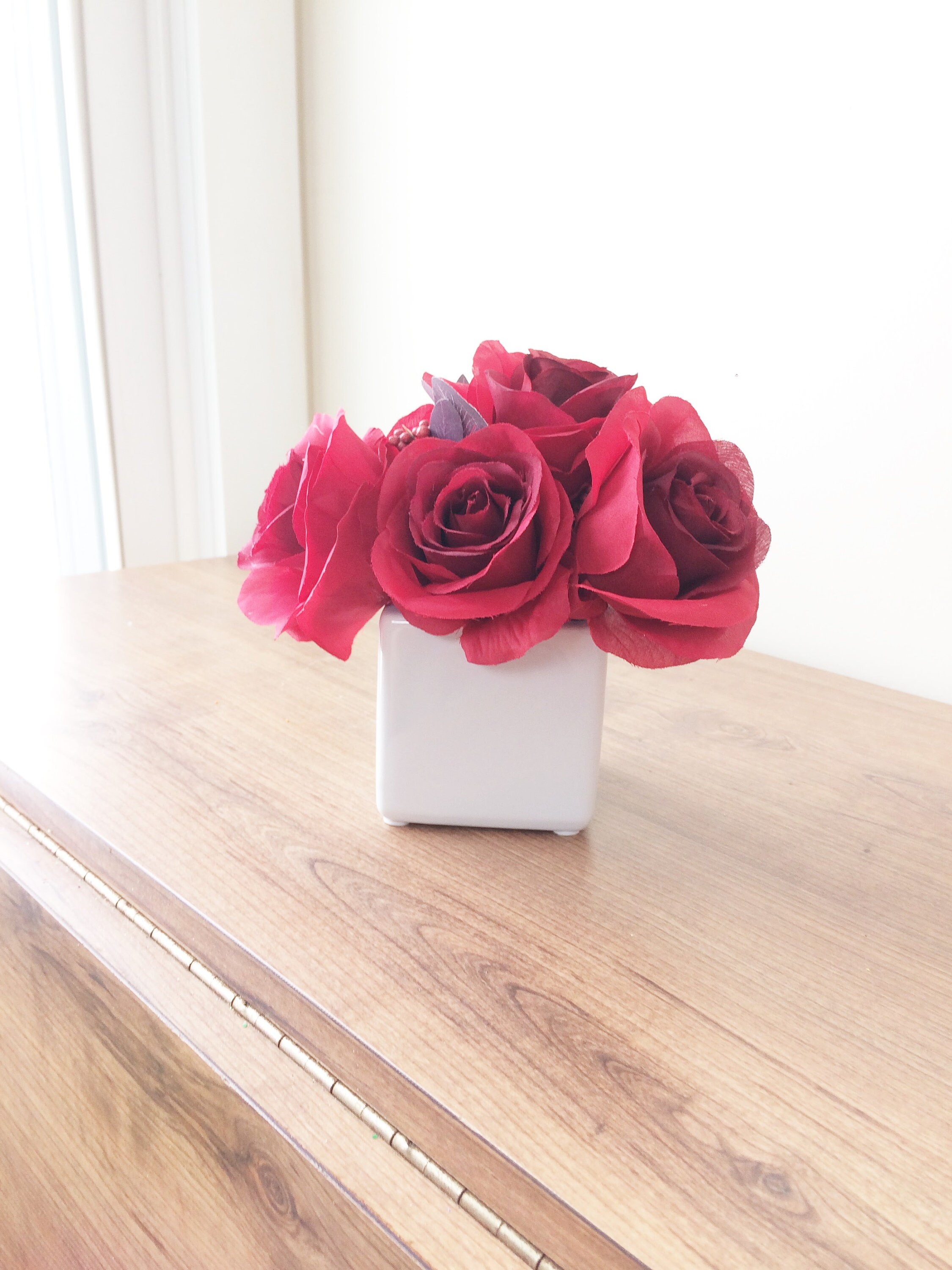 Mini Rose Flower Arrangement Artificial Centerpiece Silk | Etsy