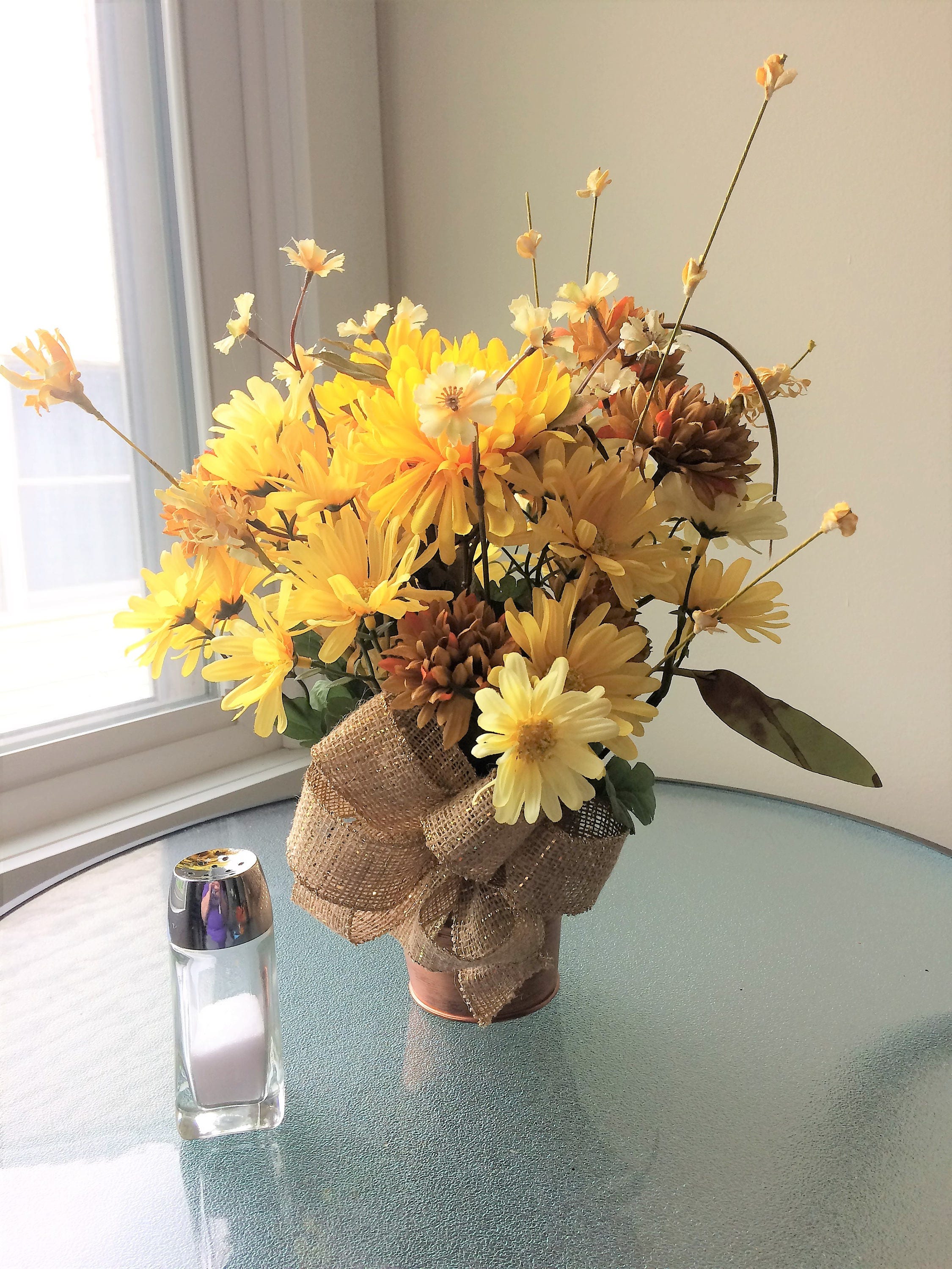 Daisy Flower Arrangement Fall Centerpiece Small Flower | Etsy