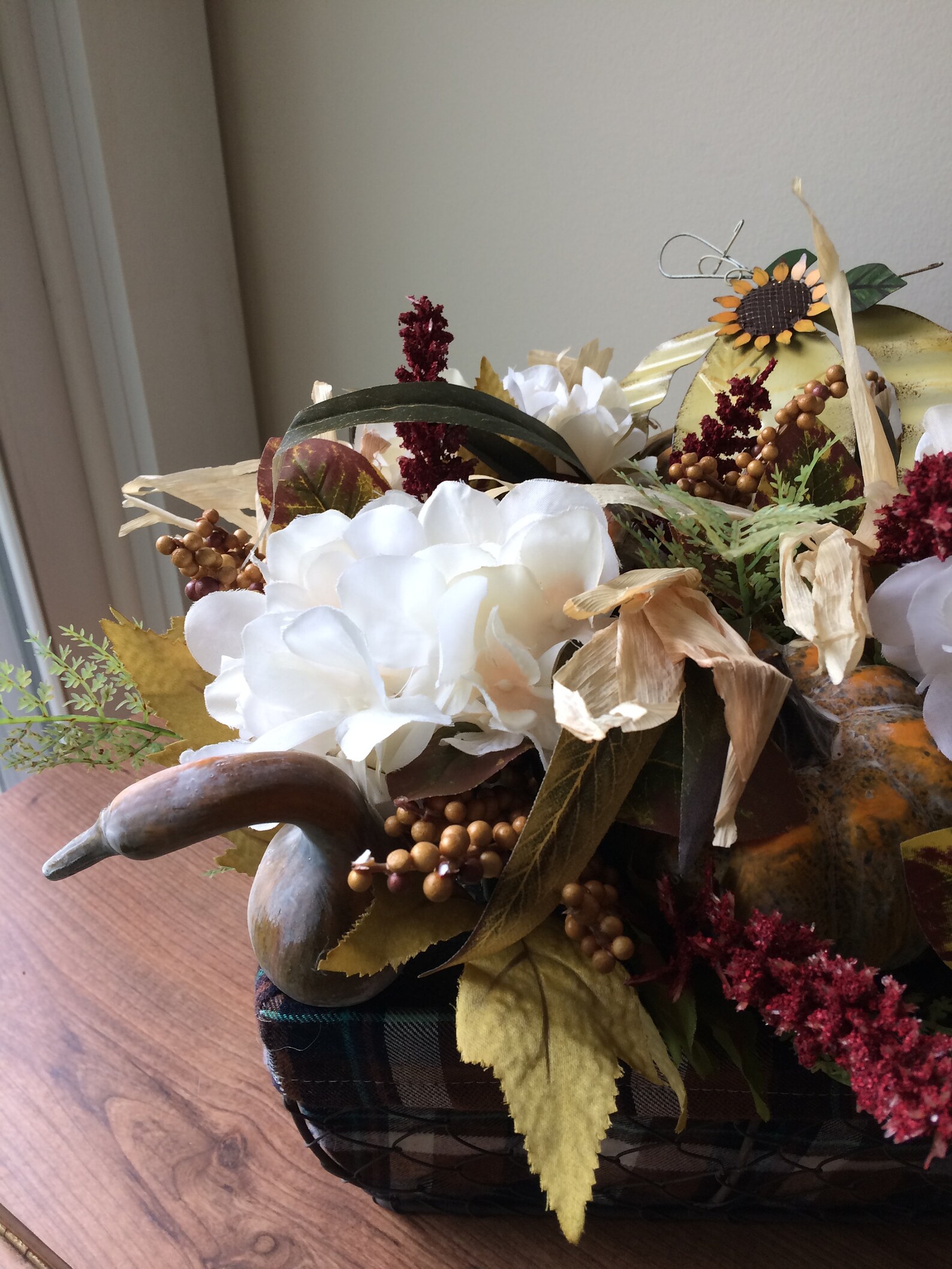 Hydrangea Flower Arrangement Fall Decoration Farmhouse | Etsy