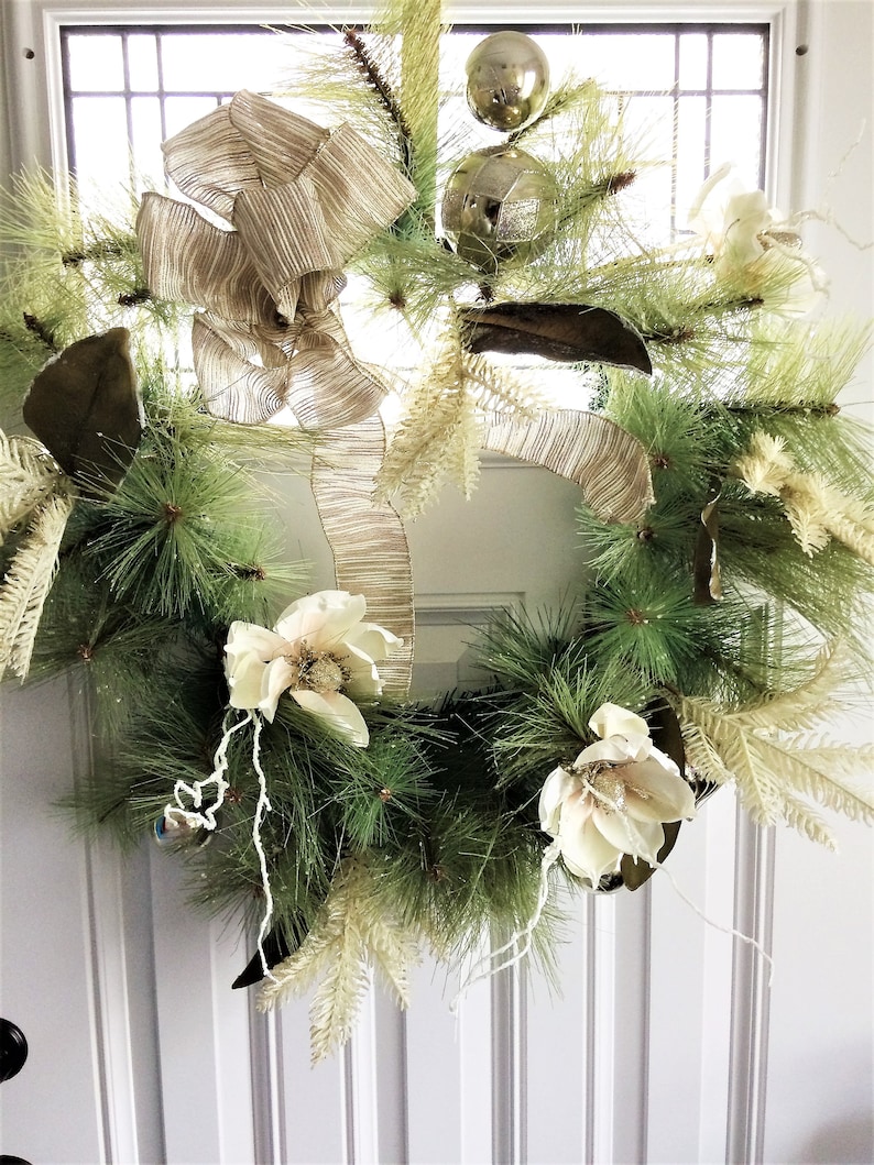 Cream Poppy Wreath Rustic Wreath Winter Wreath Winter - Etsy