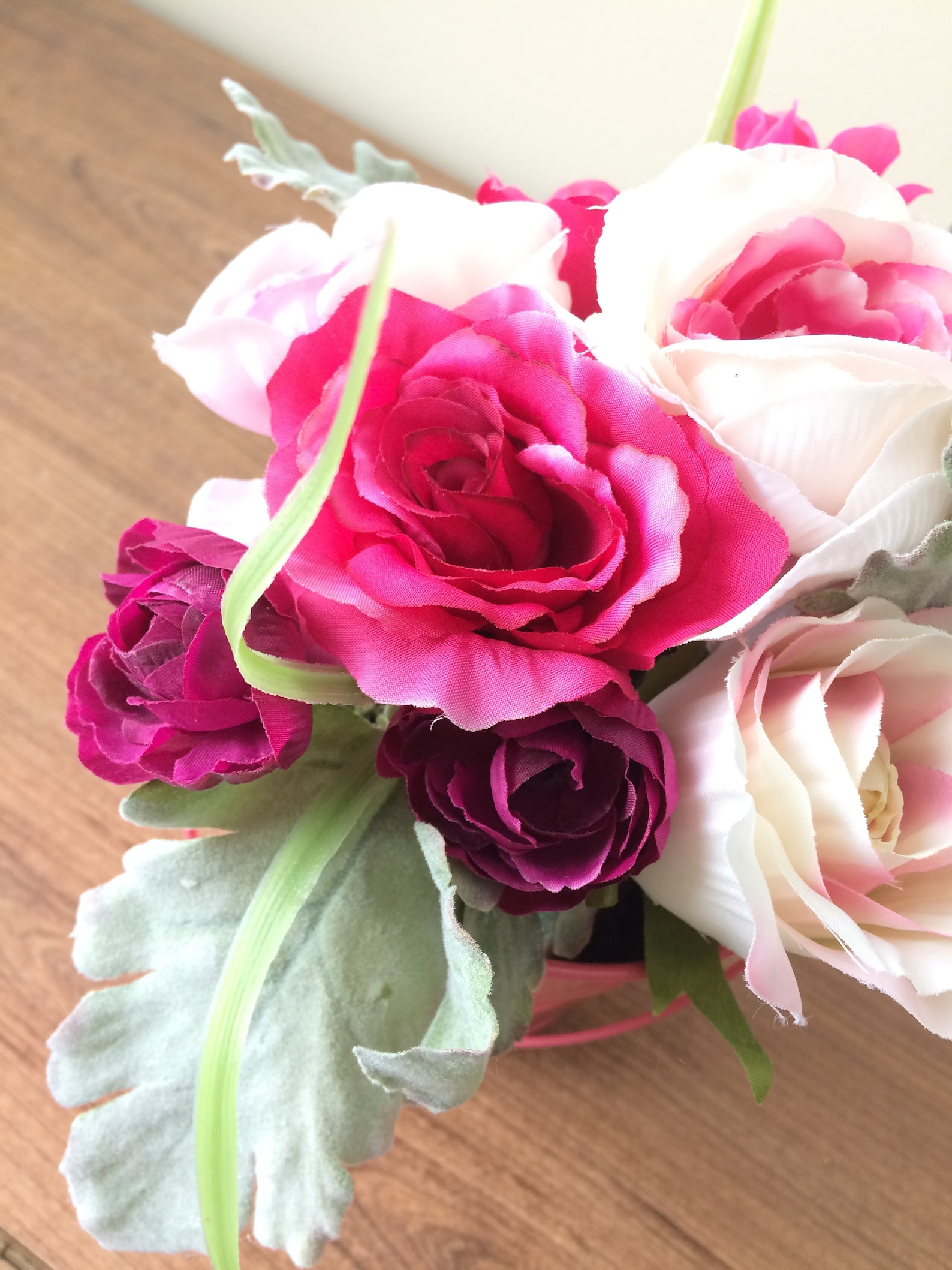 Pink Rose Flower Arrangement Artificial Centerpiece Silk - Etsy