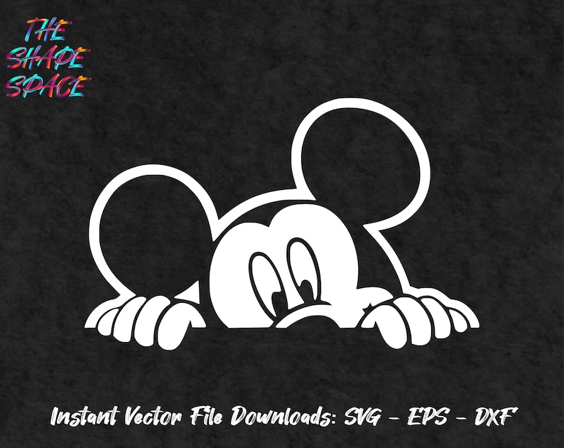 Peeking Mickey Mouse - Instant Vector Download - SVG EPS DXF Files ...