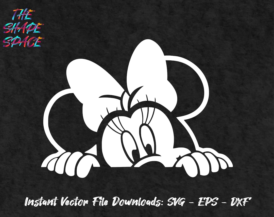 Peeking Minnie Mouse - Instant Vector Download - SVG EPS DXF Files ...