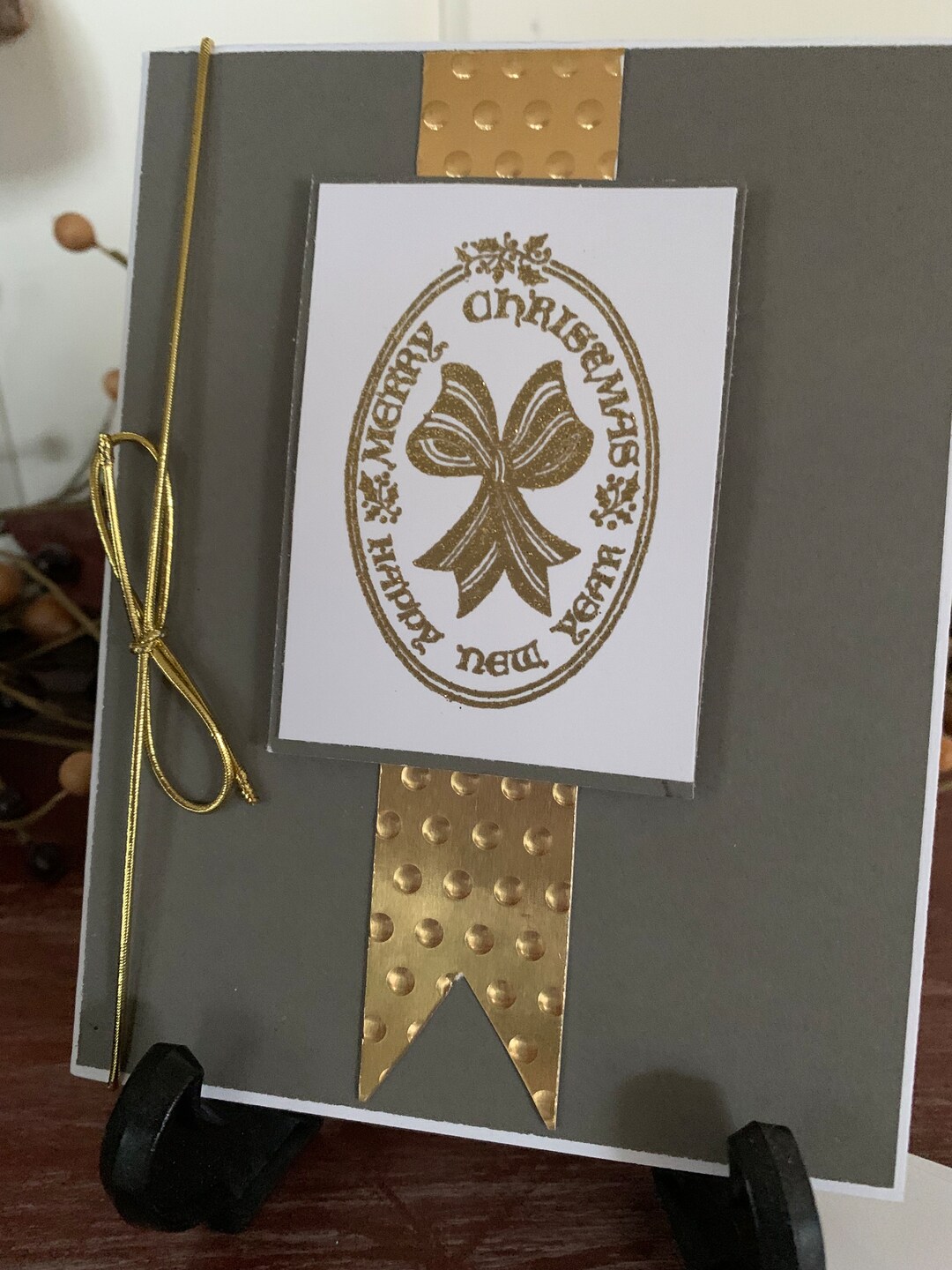 PSX Christmas Bow Merry Christmas, Happy New Year Embossed DIY Card Kit ...