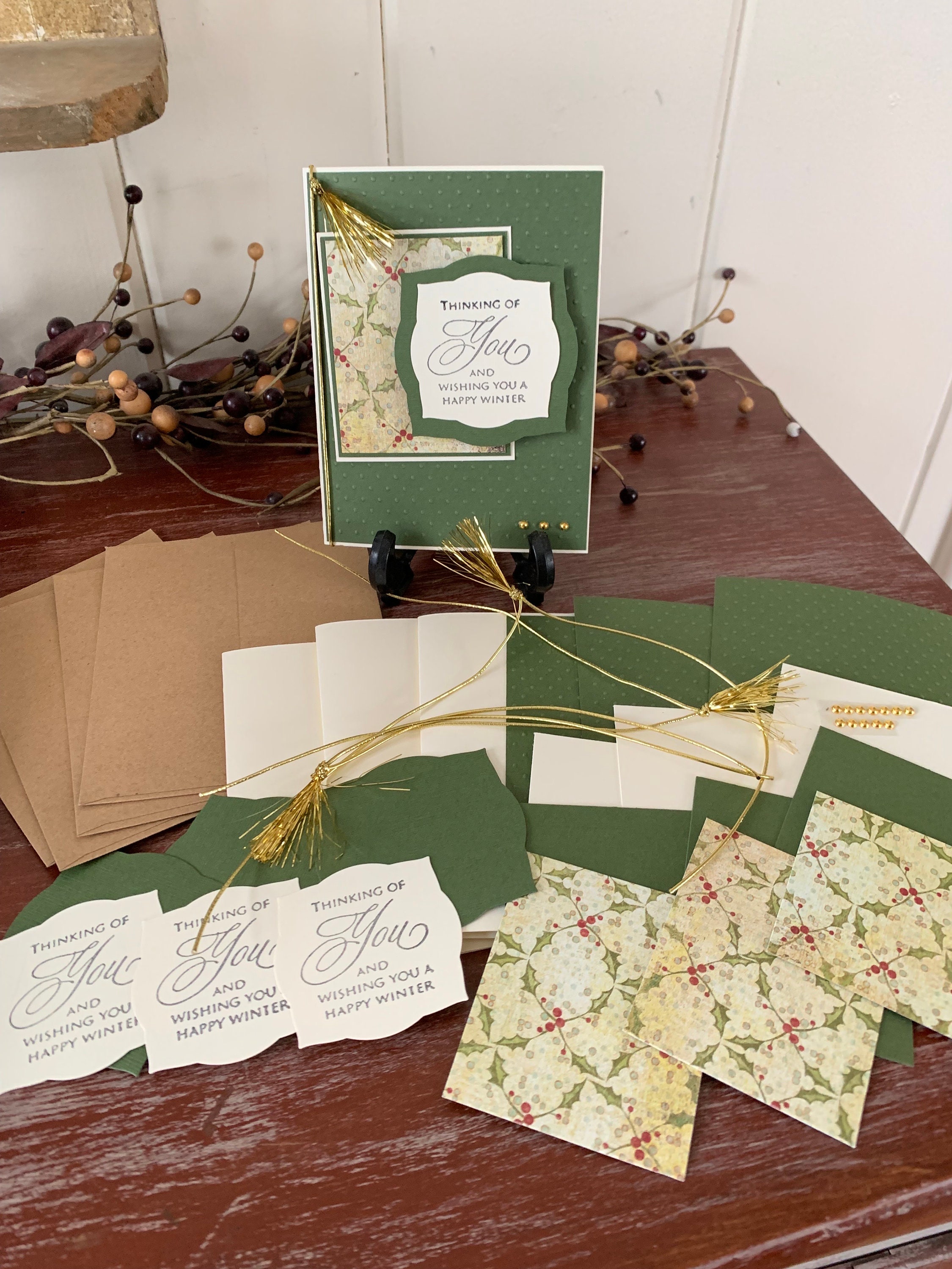 Wishing You a Happy Winter DIY Card Kit of 4 - Etsy