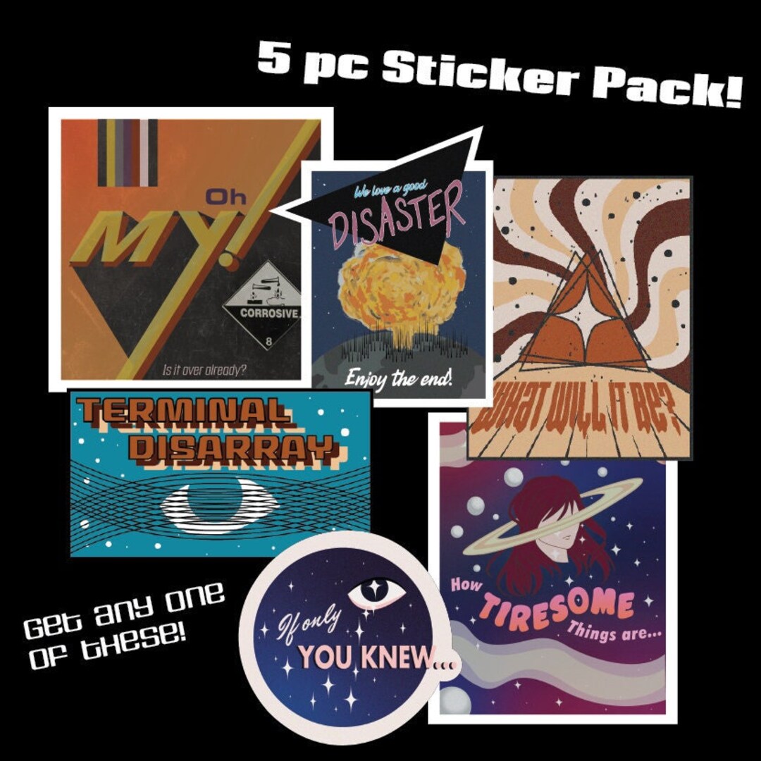 5 Pc Sticker Pack - Etsy