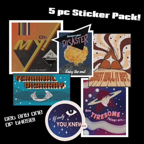 5 Pc Sticker Pack | Etsy