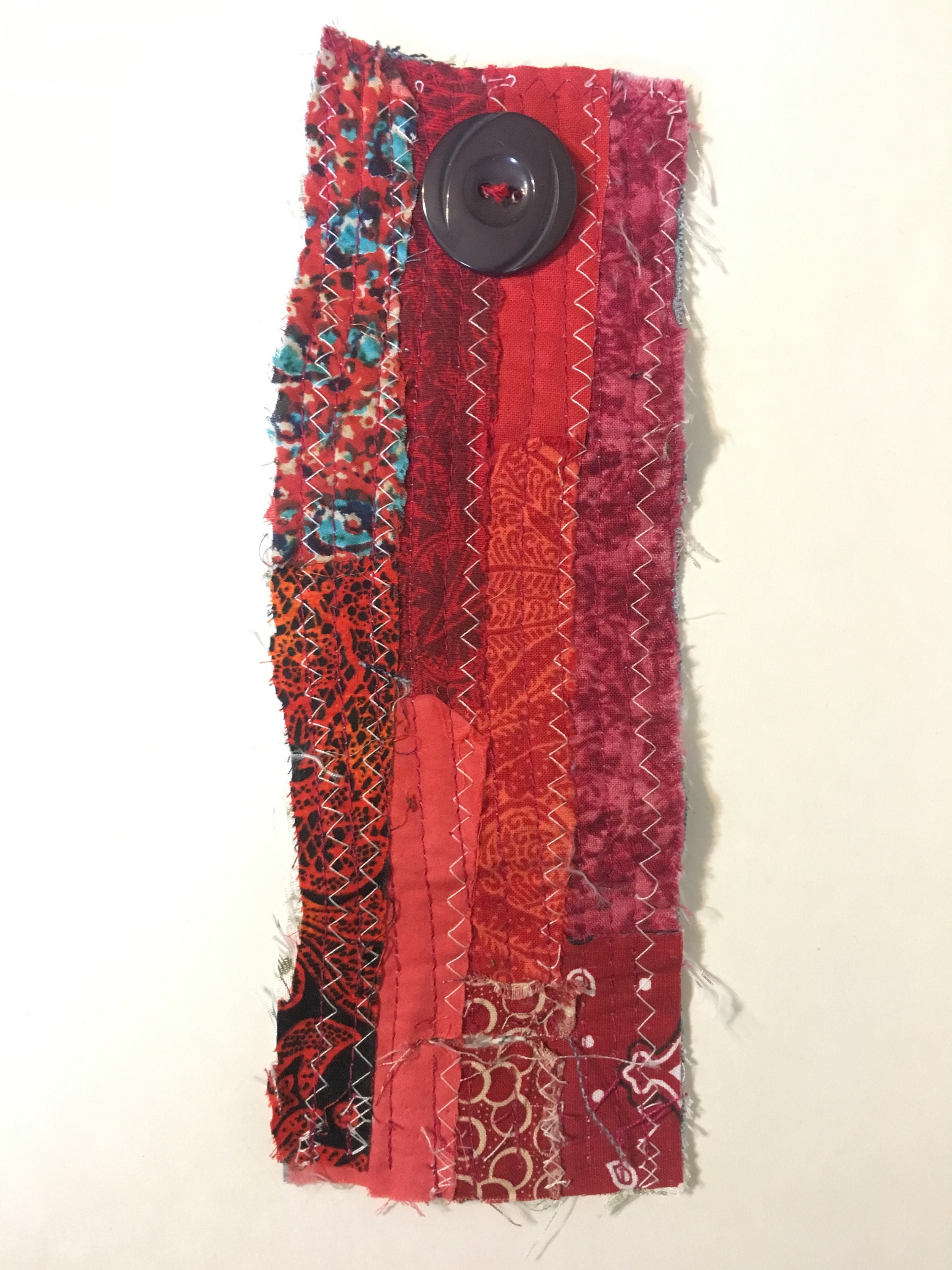 Red Bohemian Fabric Cuff Gypsy Fabric Bracelet Handmade Bohemian Fabric ...