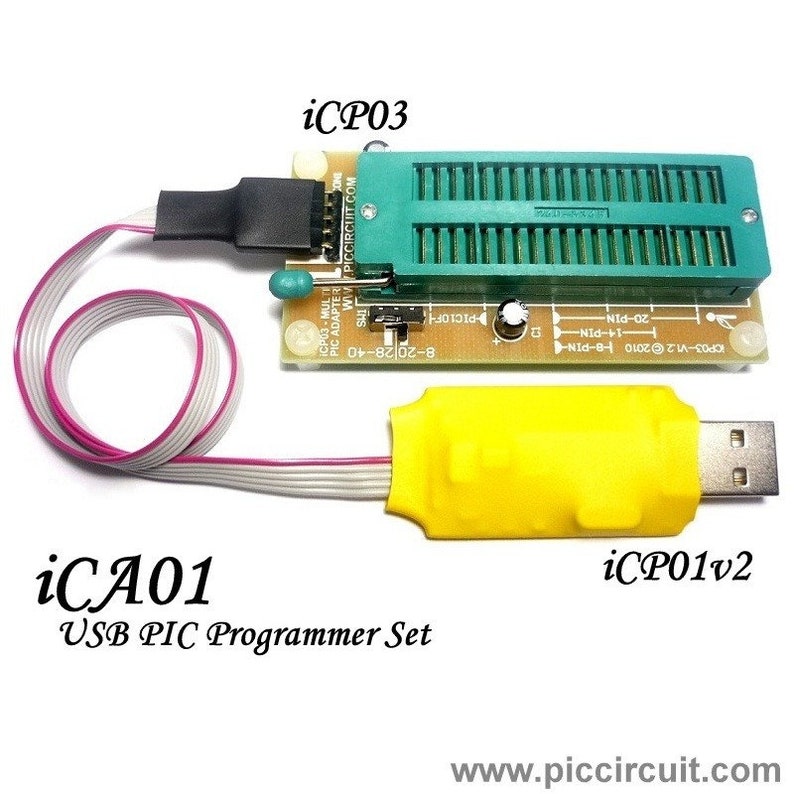 Ica01 - Usb Microchip PIC Programmer Set (with Adapter, ICSP & Pickit 2 ...