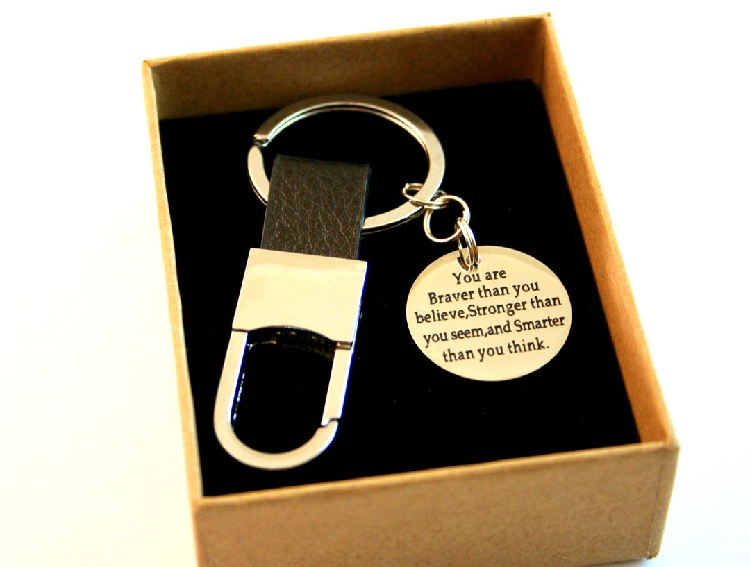 Inspirational Leather Keychain: Engraved Motivation Gift - Etsy