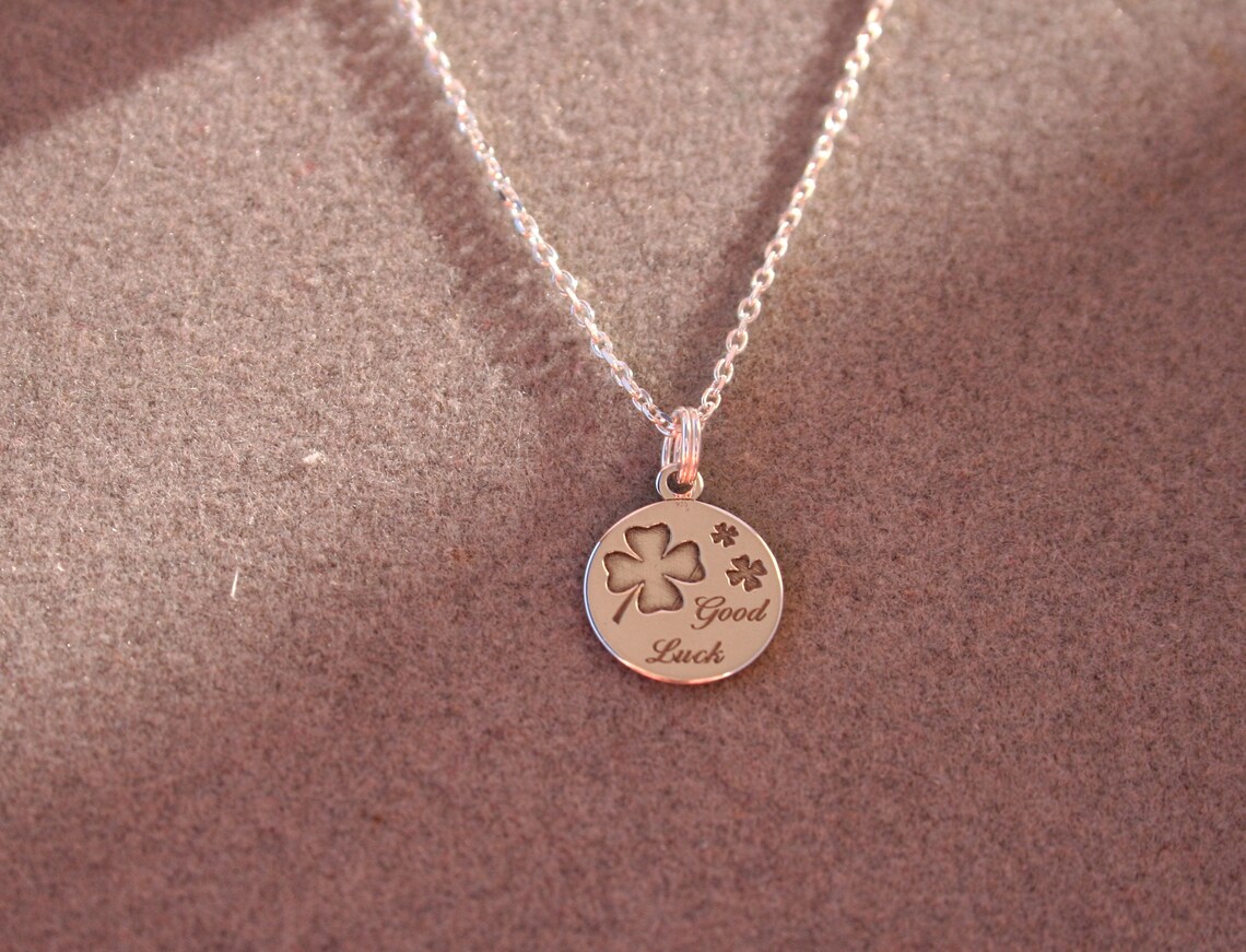 Sterling Silver Good Luck Necklace Tiny Sterling Silver - Etsy